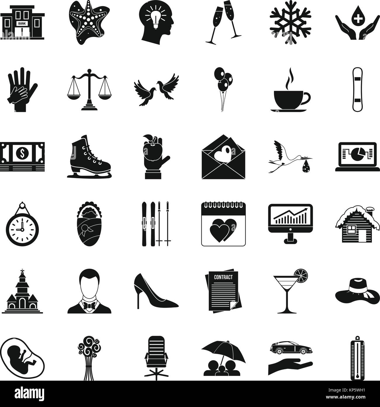 Enjoy icons set, simple style Stock Vector Image & Art - Alamy