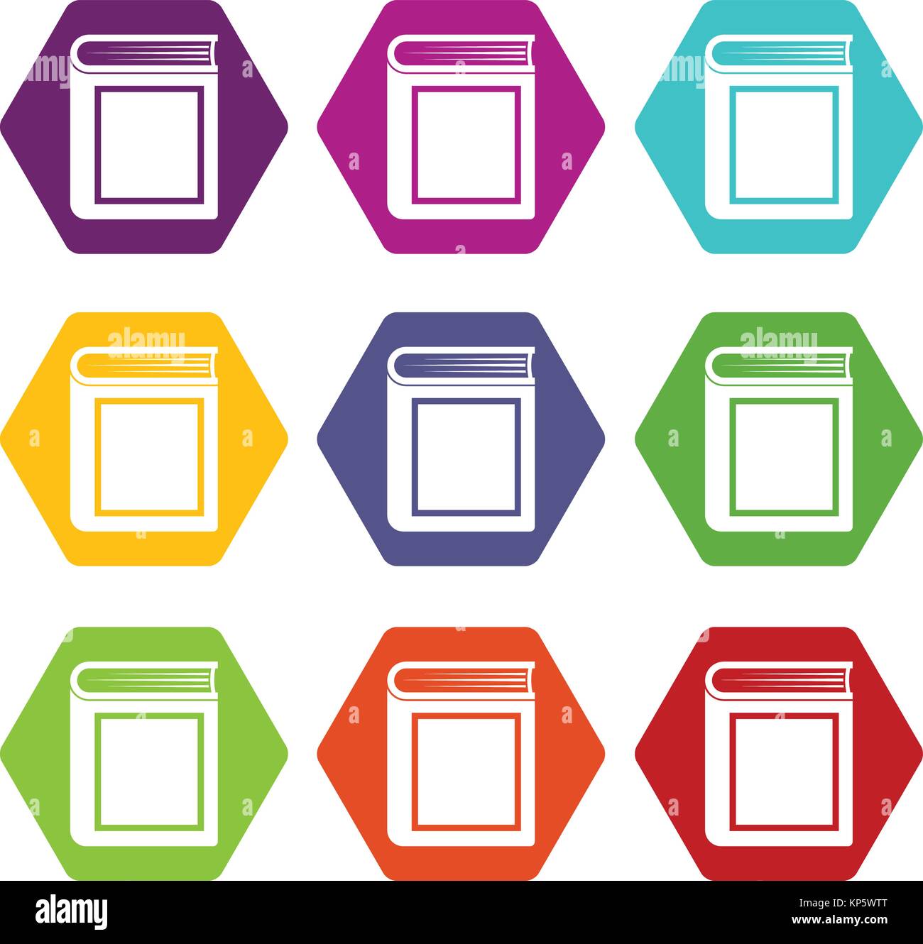 Thick book icon set color hexahedron Stock Vector Image & Art - Alamy