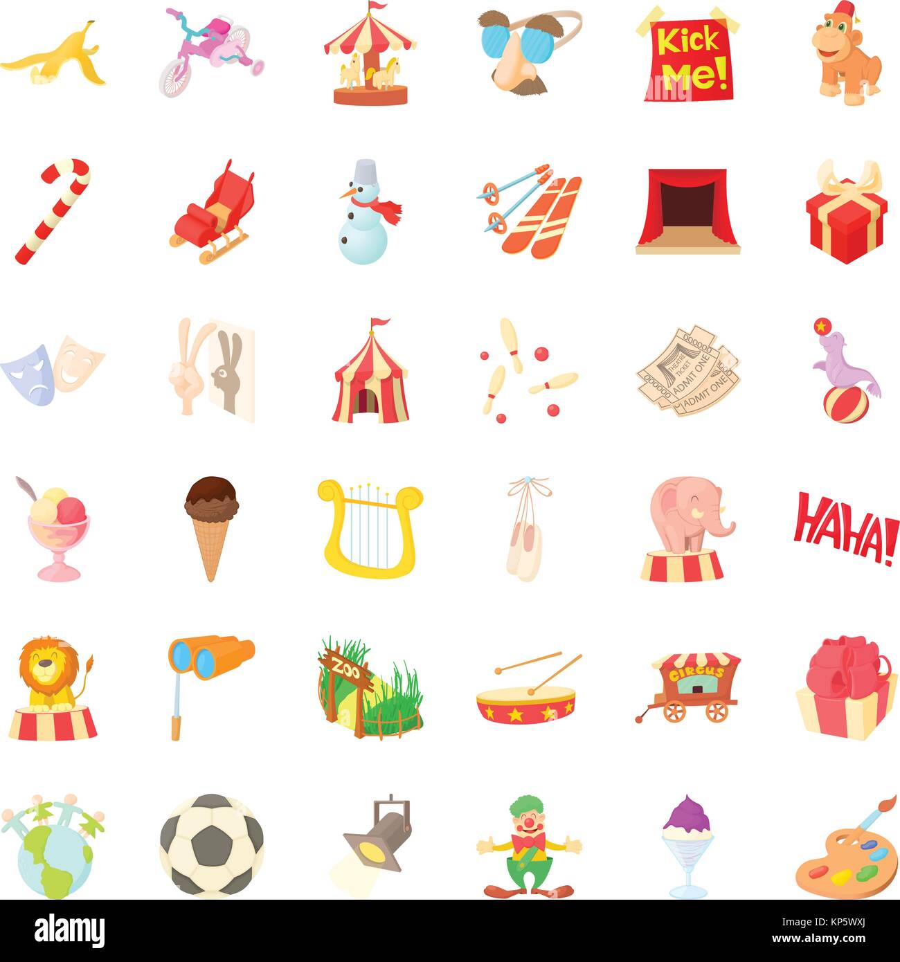 Happy icons set, cartoon style Stock Vector Image & Art - Alamy