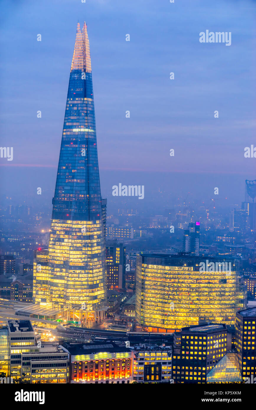 LONDON, UK - january 28, 2017: London and Shard, the highest building ...