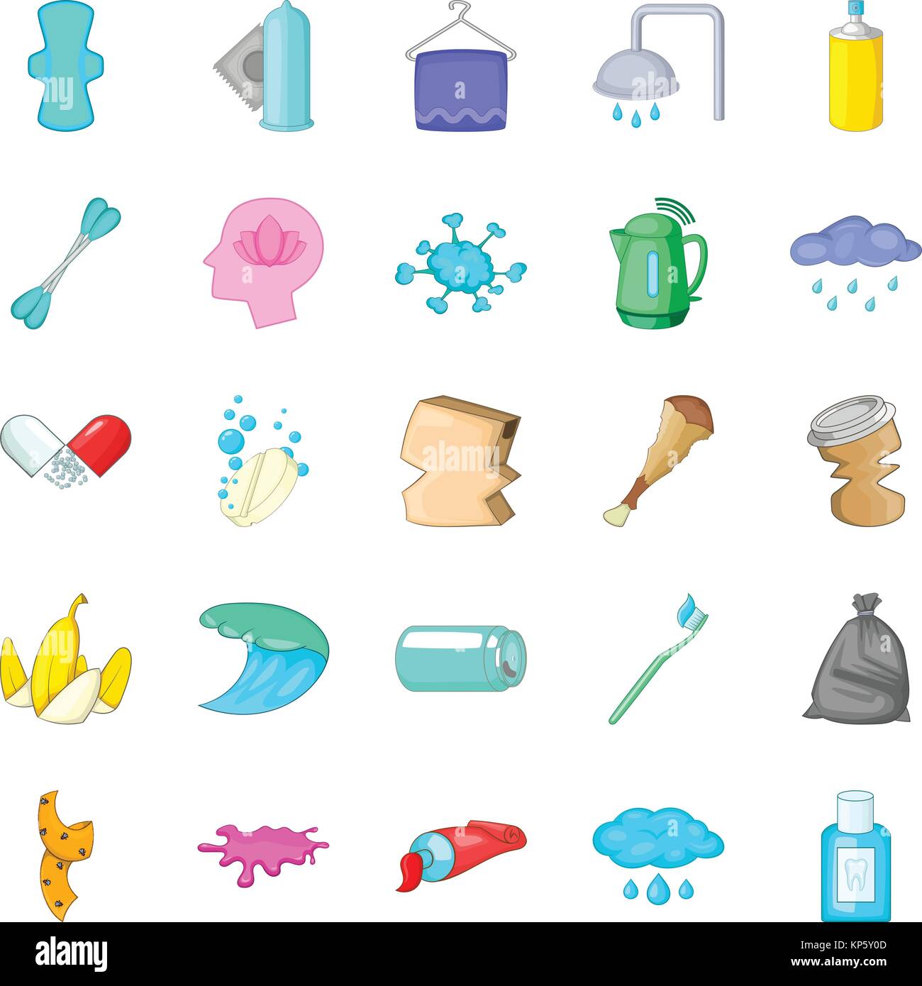 Scrubbing icons set, cartoon style Stock Vector Image & Art - Alamy