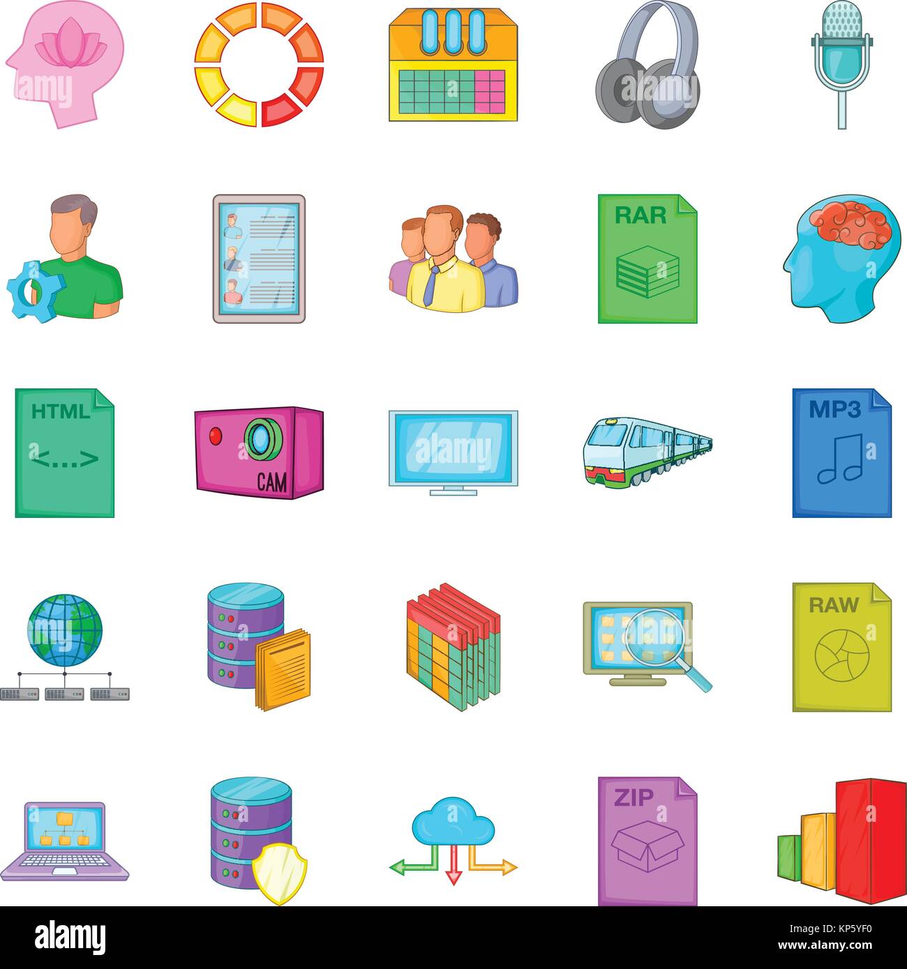 Cloud computing icons set, cartoon style Stock Vector Image & Art - Alamy