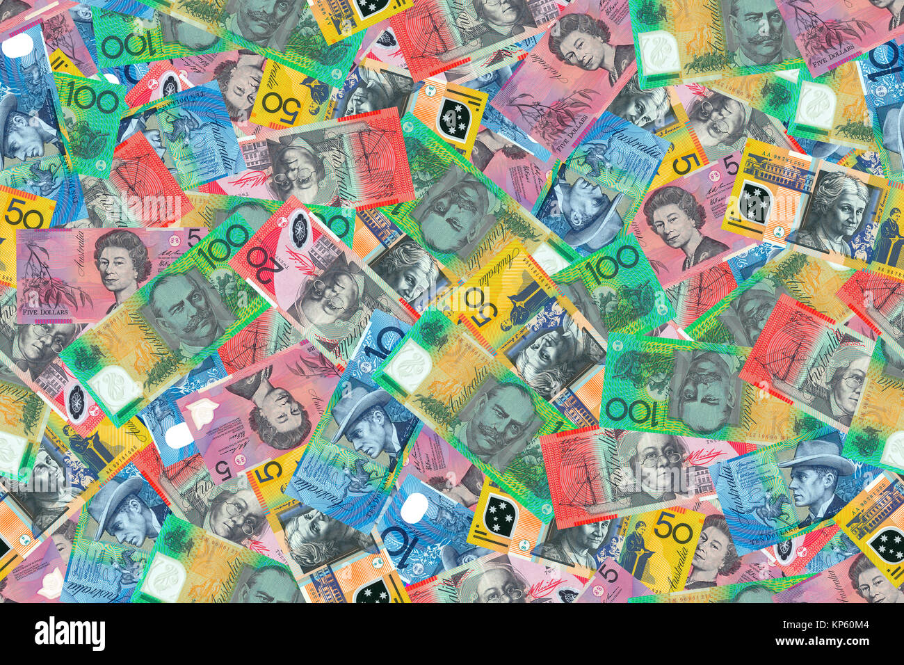 Motley background from chaotically scattered Australian dollar ...