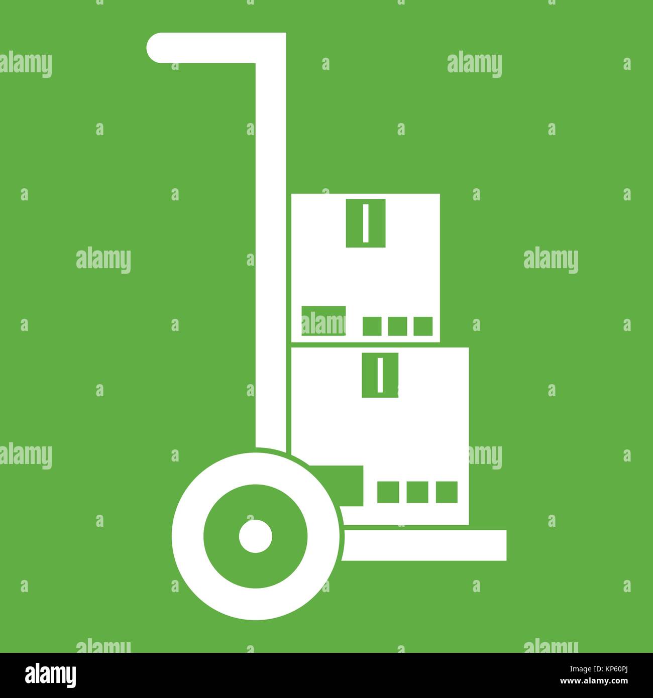Hand cart with cardboards icon green Stock Vector Image & Art - Alamy
