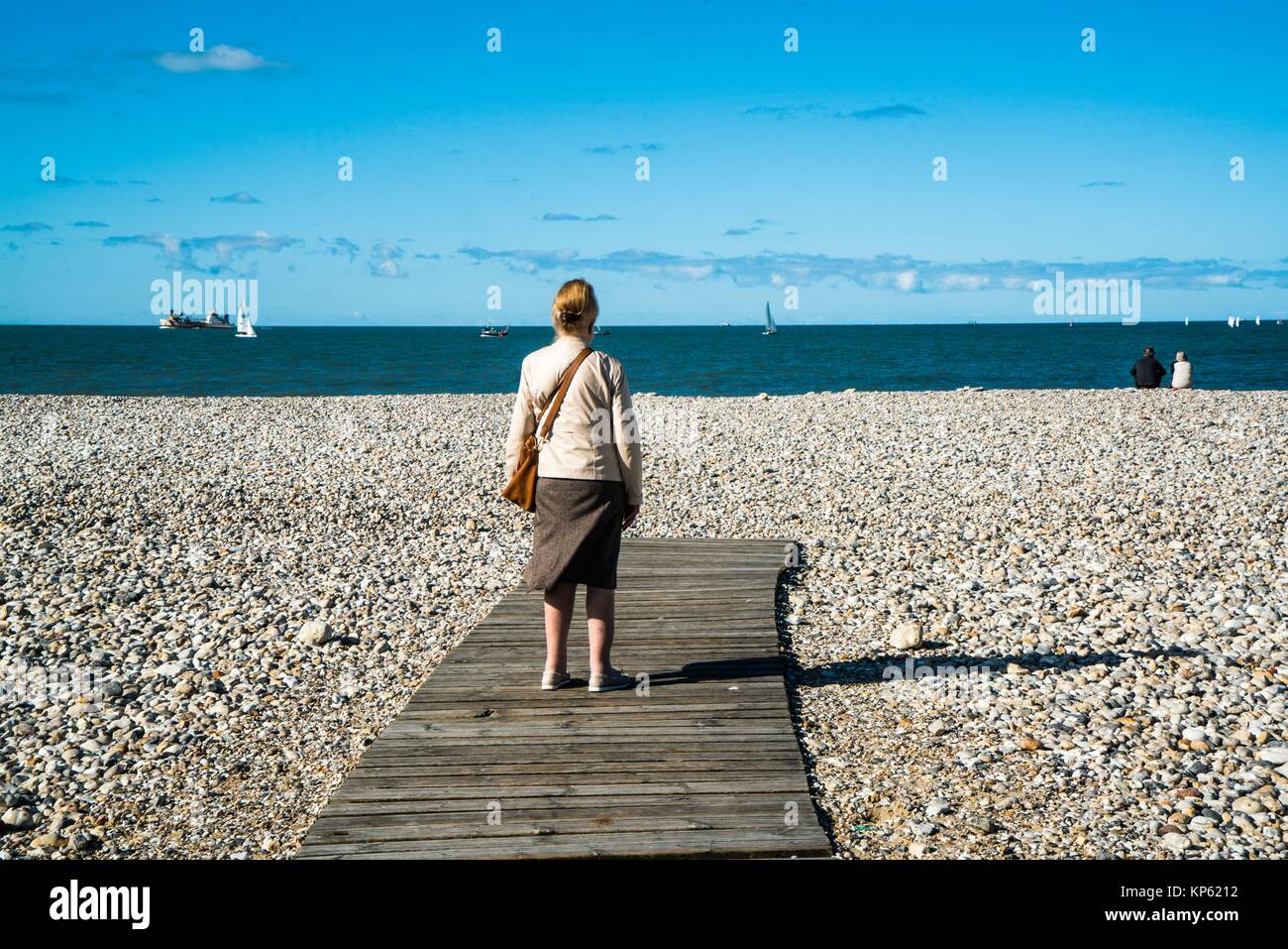 Elderly woman on seaside hi-res stock photography and images - Alamy