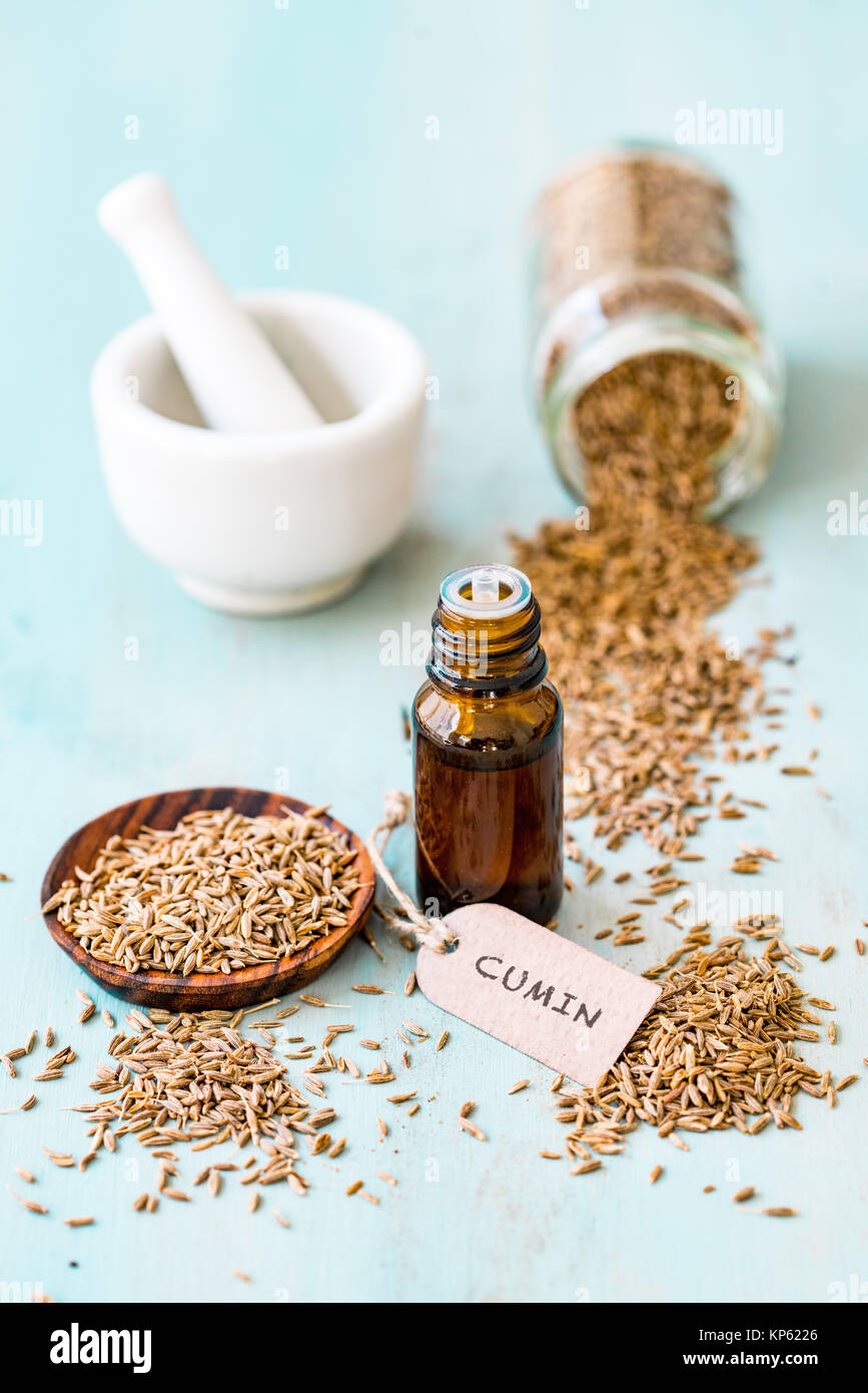 Essential oil of cumin Stock Photo - Alamy