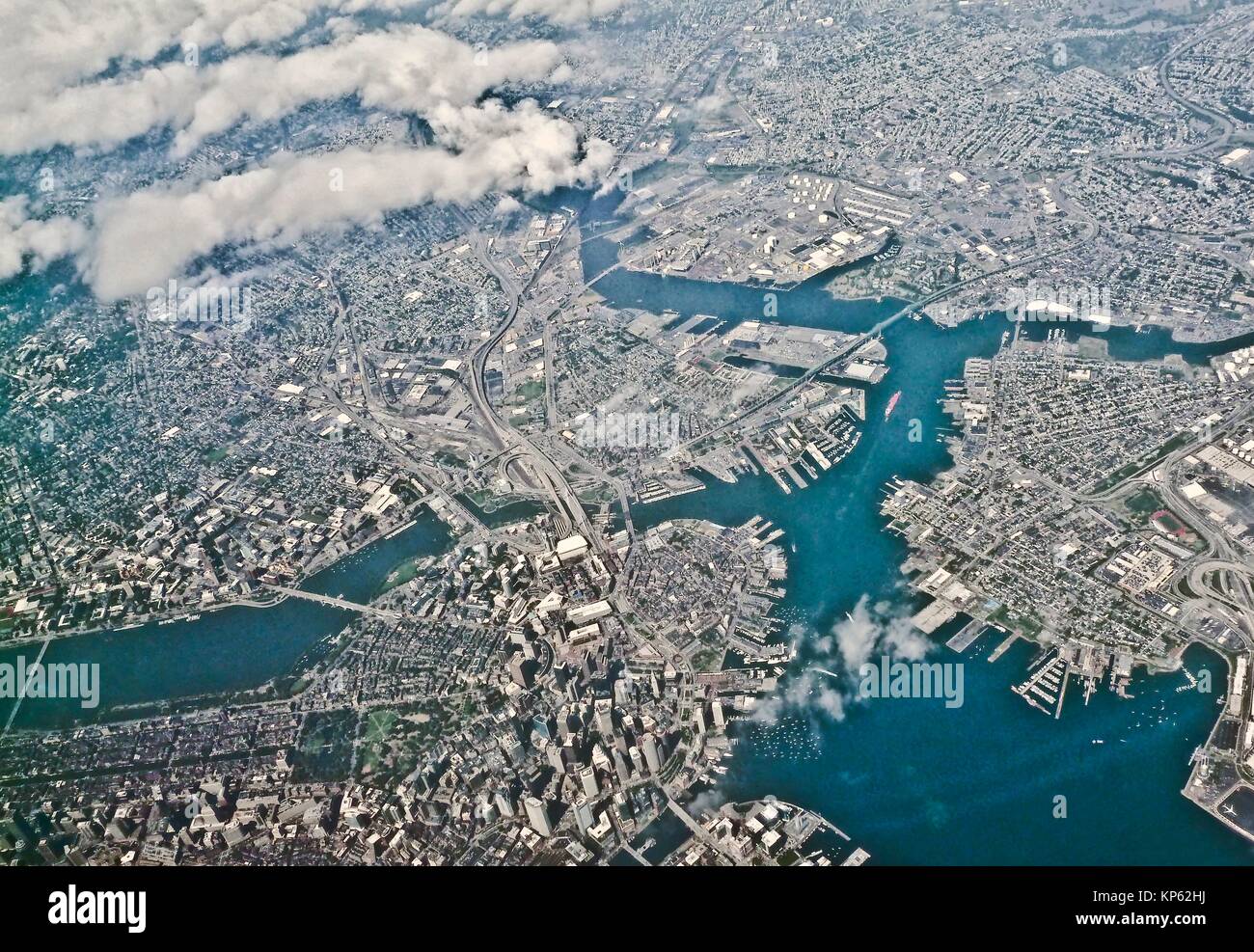 Boston harbor aerial view hi-res stock photography and images - Alamy