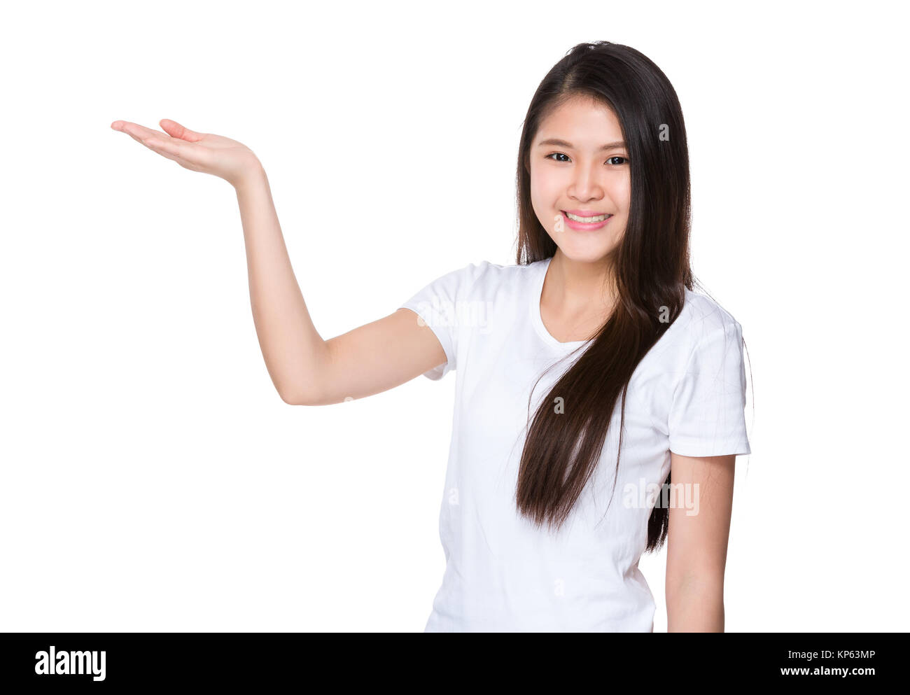 Girl showing thing Stock Photo - Alamy