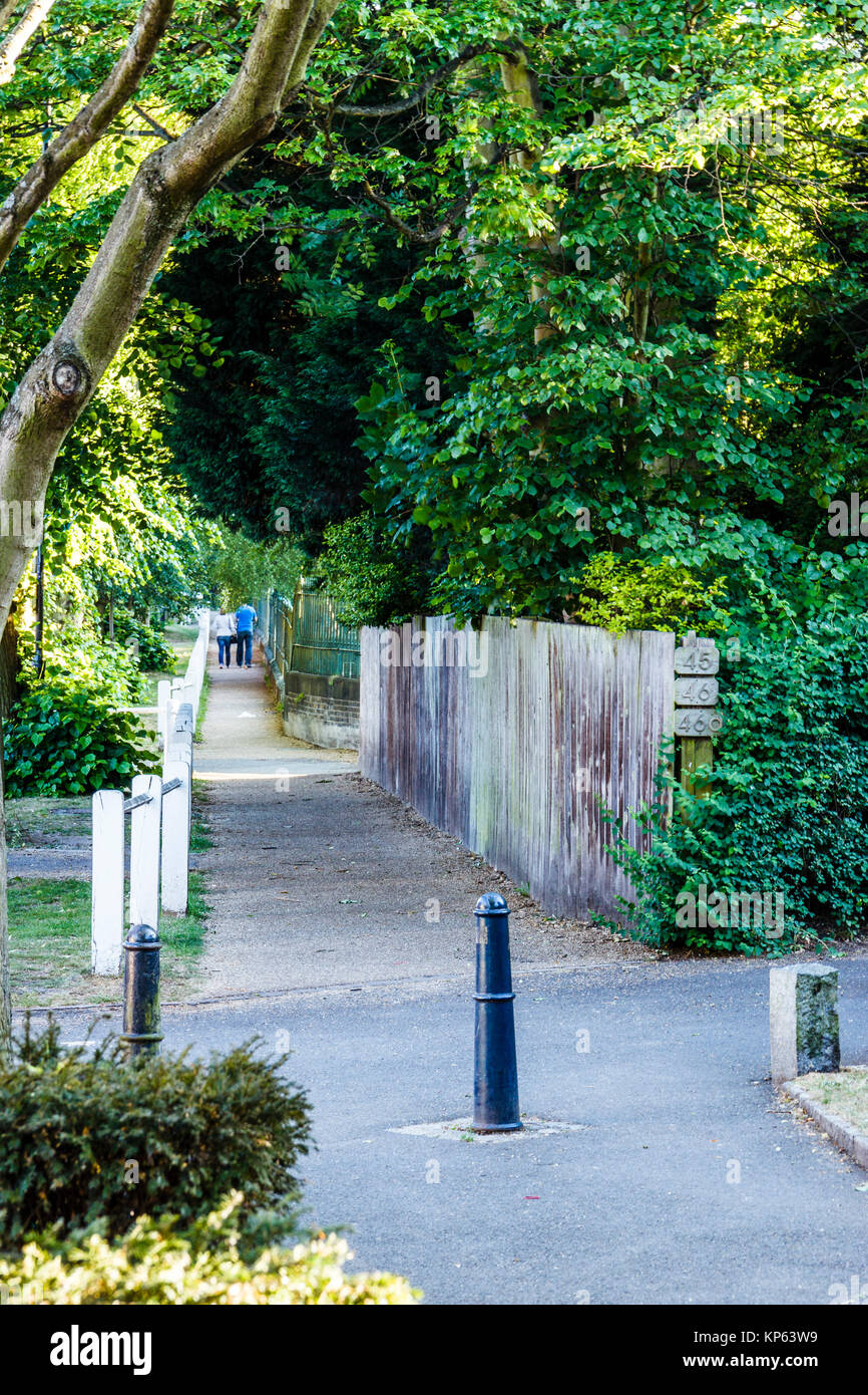 Footpath by the covered reservoir, Highgate West Hill, London, UK Stock ...