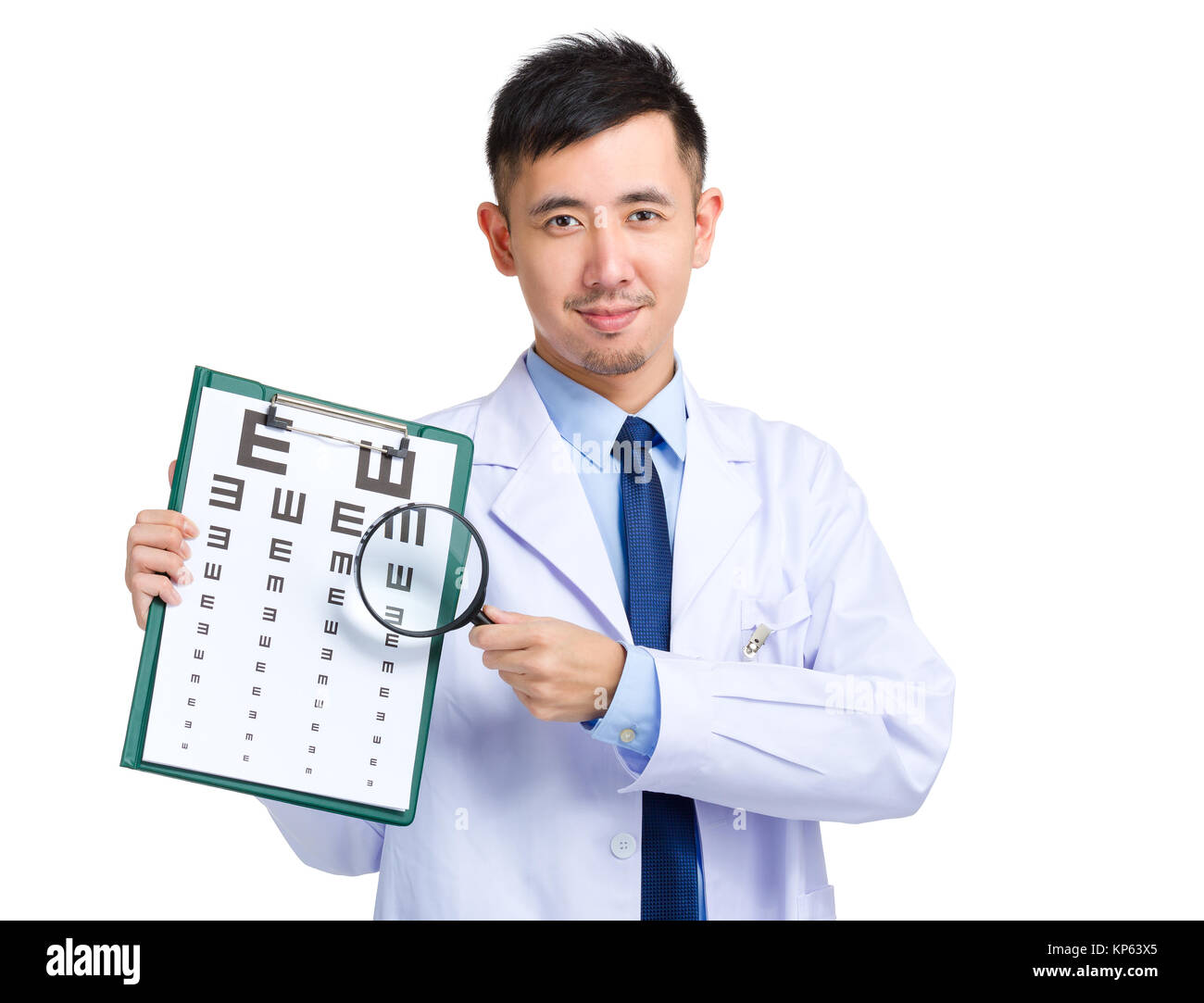 Optician doctor with eye chart and magnificent glasses Stock Photo - Alamy