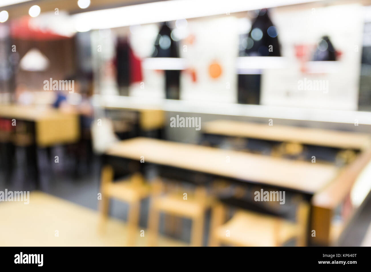Coffee shop blur background with bokeh Stock Photo - Alamy