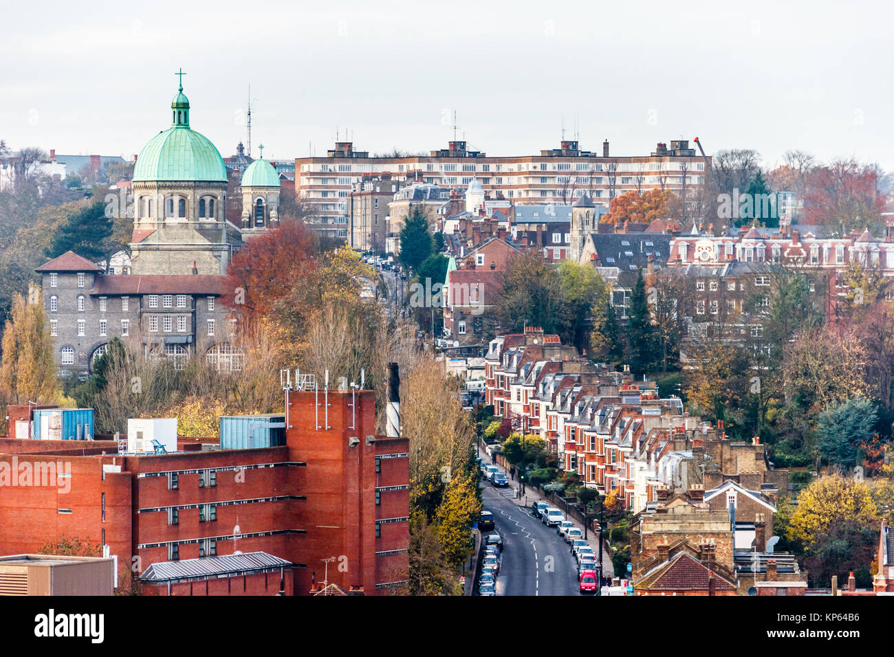 View of Highgate Hill and St Joseph's Church, London, UK Stock Photo ...