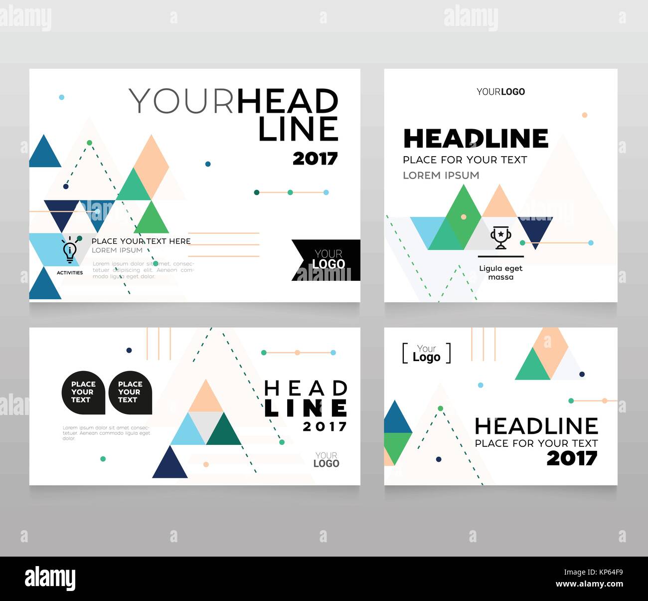 Headline banner - modern vector set of abstract images on white ...