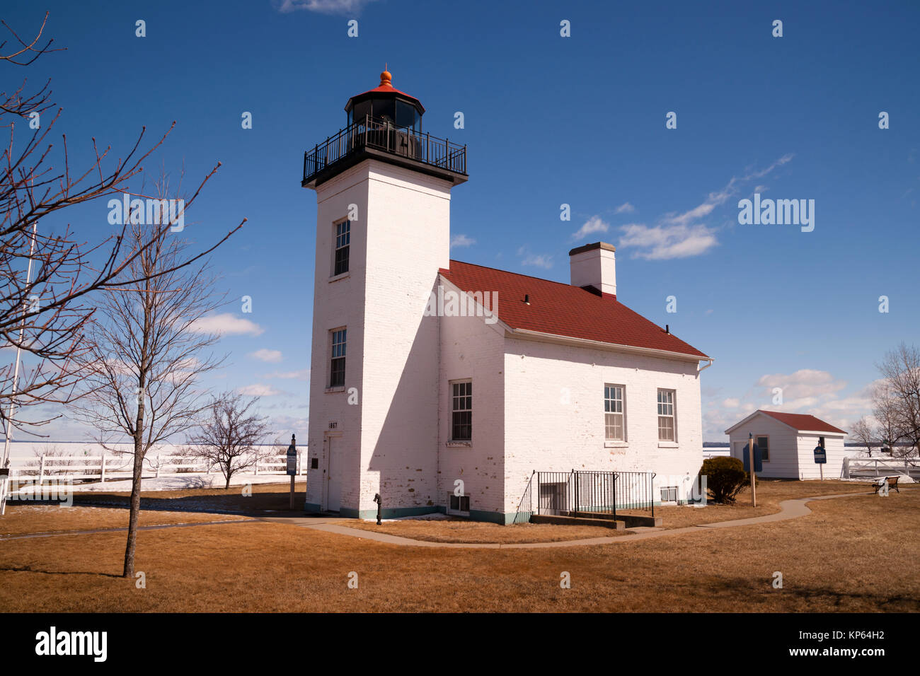 Sand Point Lighthouse Escanaba Michigan Little Bay De Noc Stock Photo ...