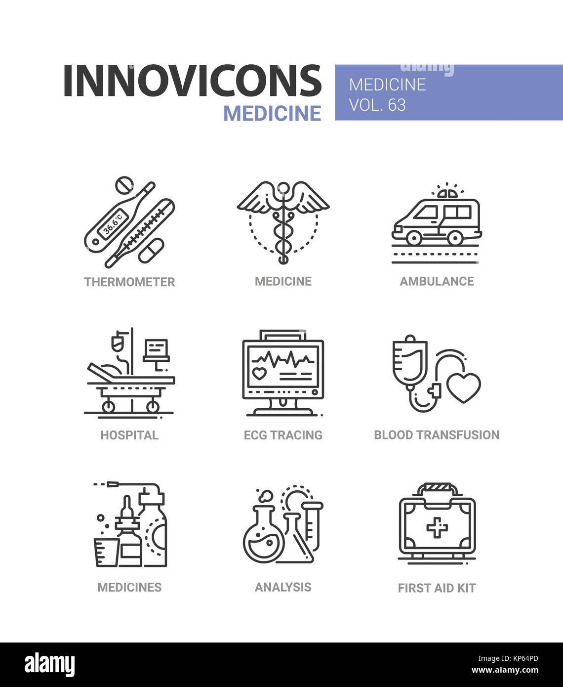 Medicine - line design icons set Stock Vector Image & Art - Alamy