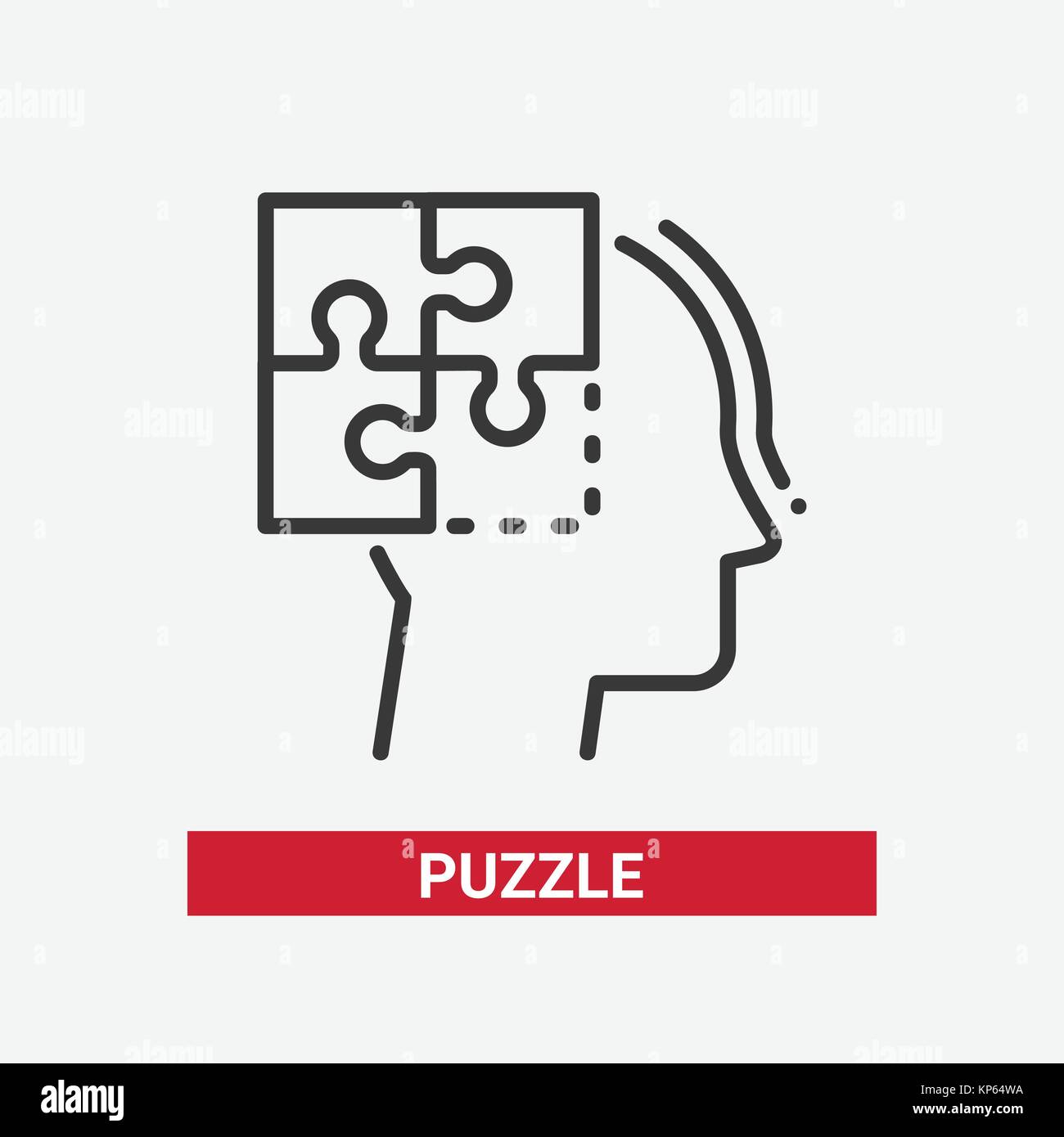 Jigsaw human puzzle line Stock Vector Images - Alamy