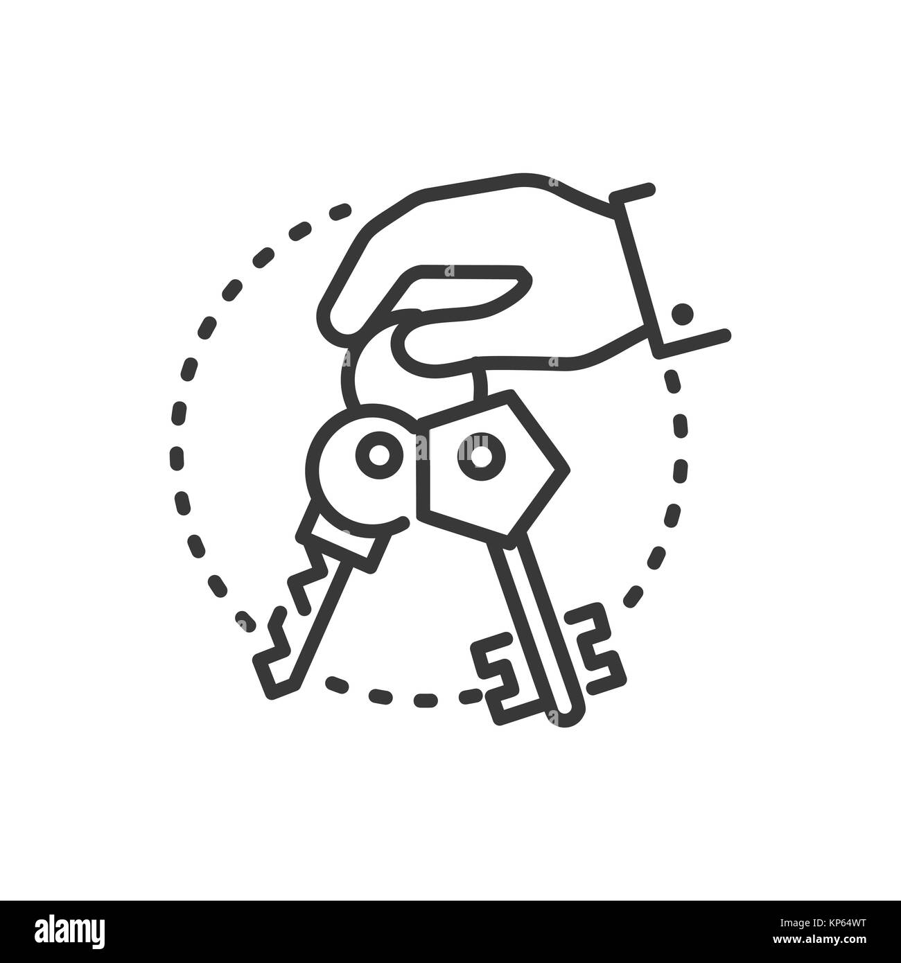 Keys - line design single isolated icon Stock Vector Image & Art - Alamy