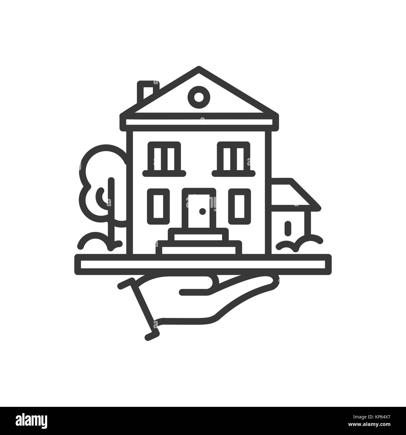 House location black line Cut Out Stock Images & Pictures - Alamy
