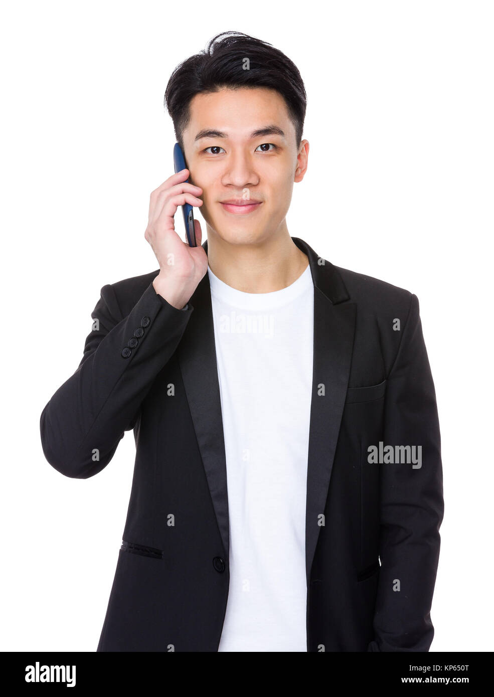 Young man talk to cellphone Stock Photo - Alamy