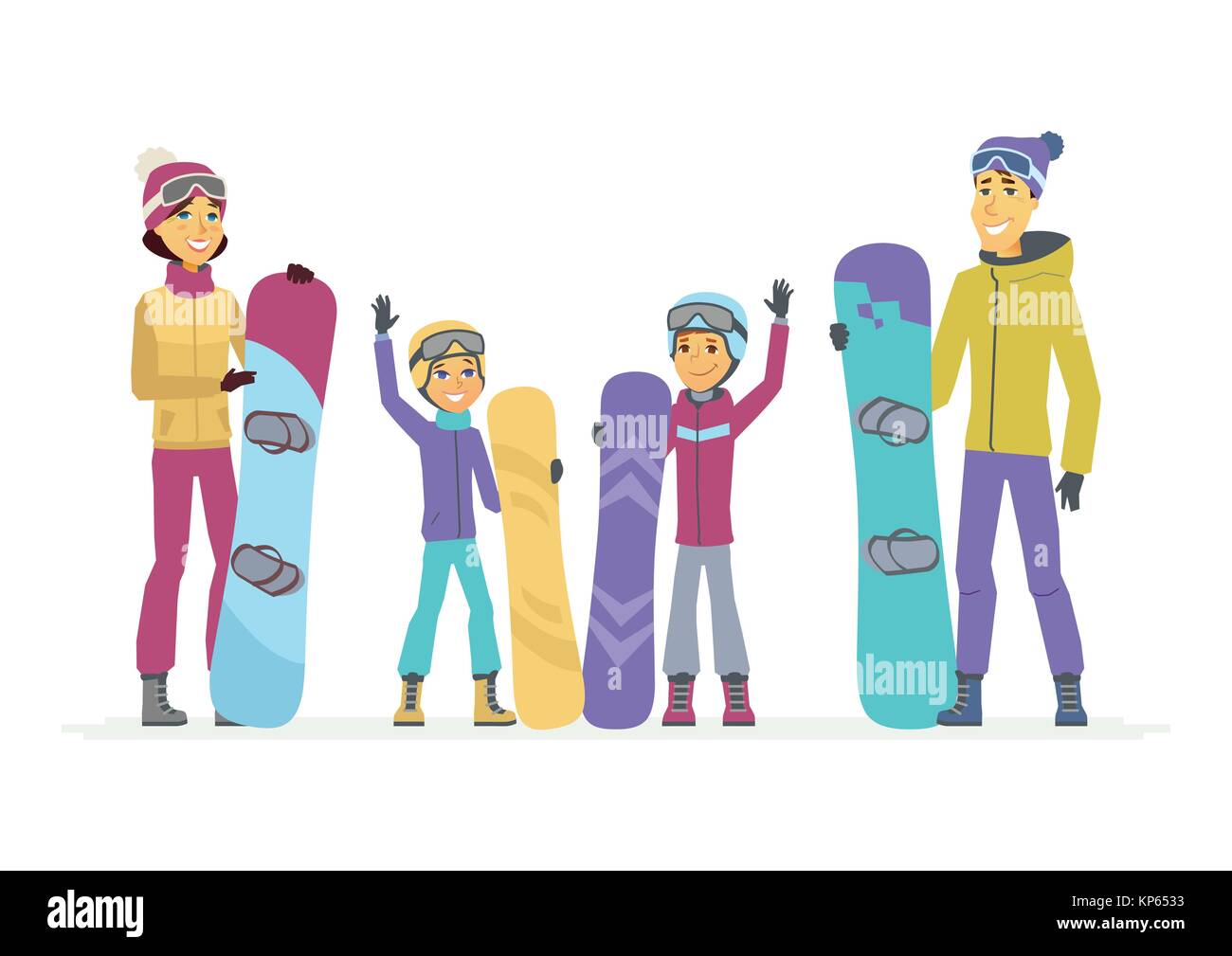 Cartoon boy snowboarding winter sport hi-res stock photography and ...