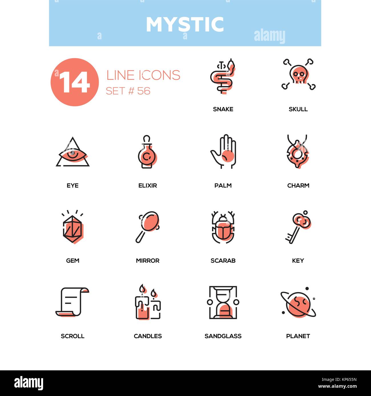 Culture theme, mystic - line design icons set Stock Vector Image & Art ...