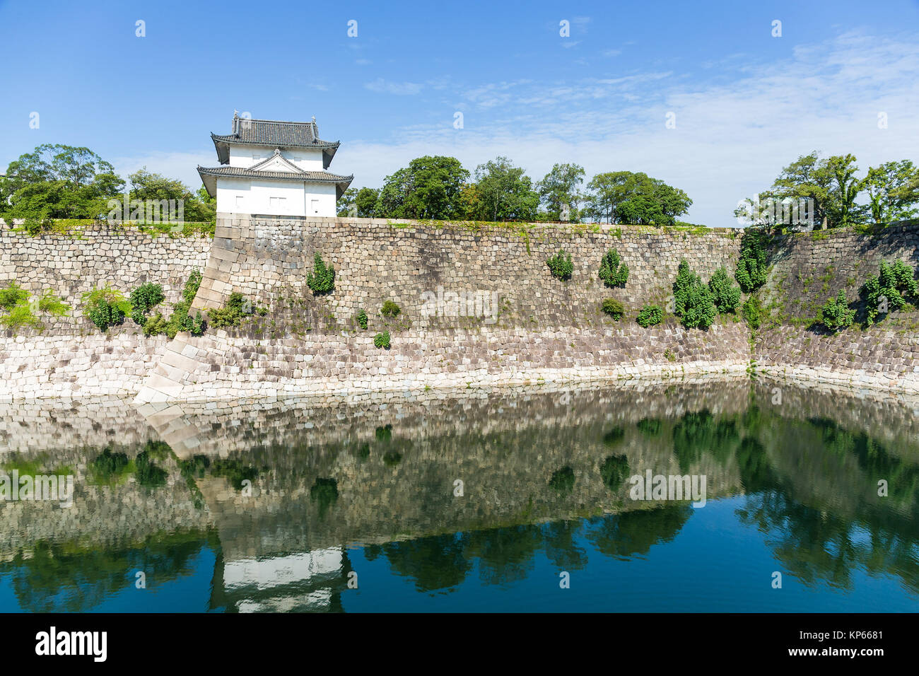 Moat with a Turret of Osaka Castle in Osaka, Japan Stock Photo - Alamy