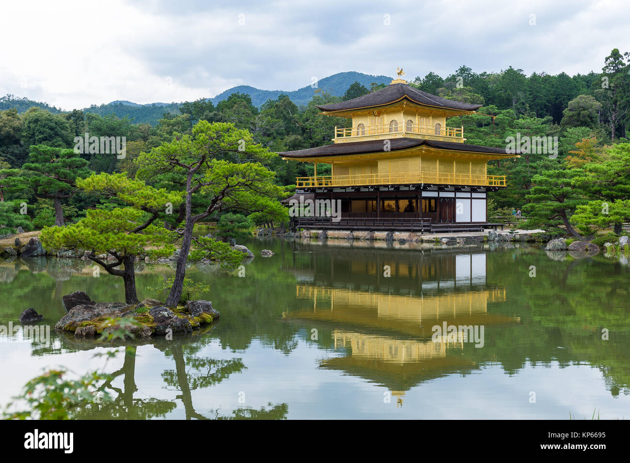 Temple of the golden pavillion (Kinkakuji) in Kyoto, Japan Stock Photo ...