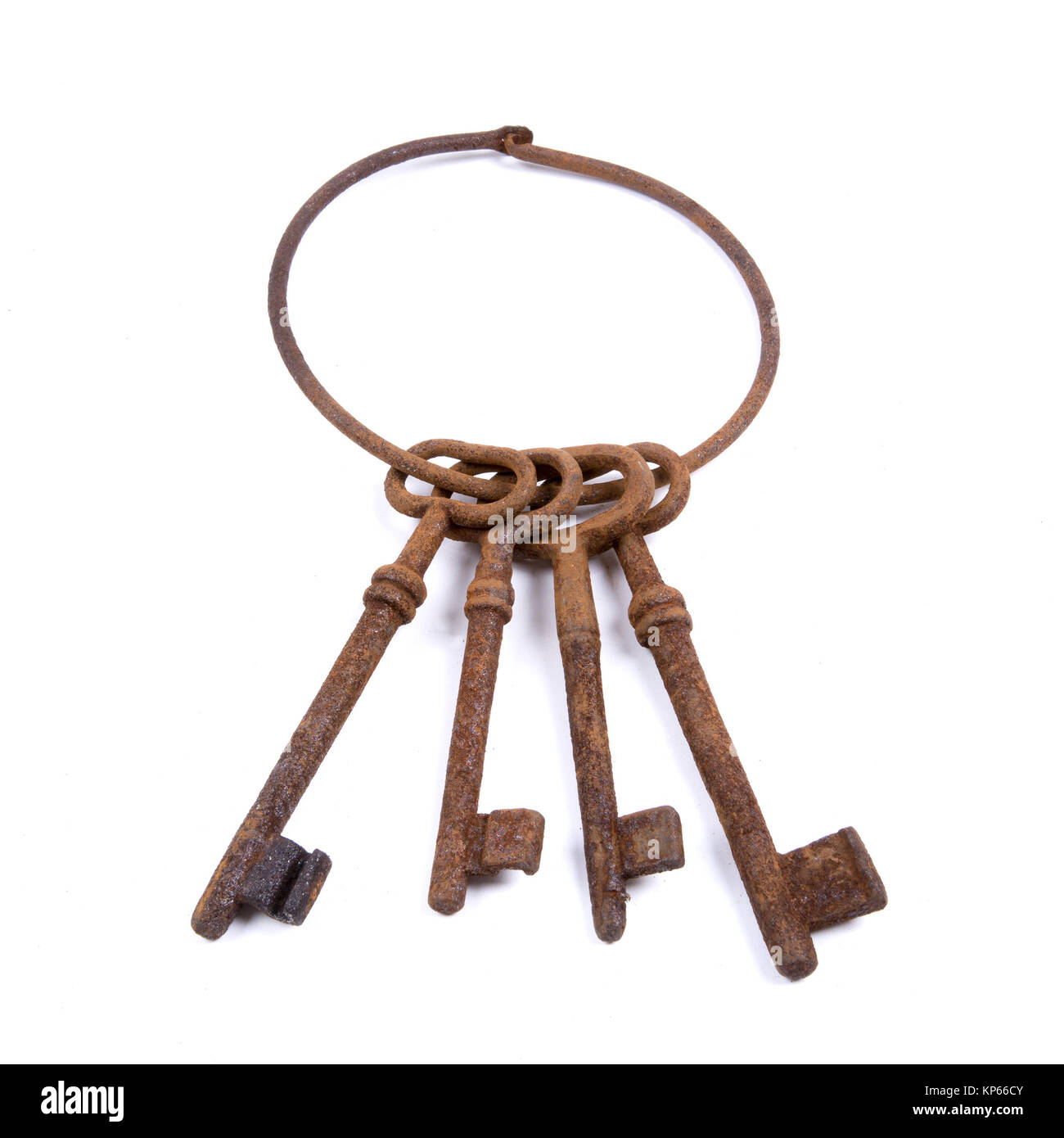Rusty keys on a white background Stock Photo - Alamy