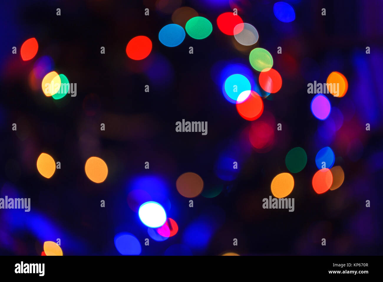 Christmas abstract blurred background. Multi-colored lights. Unfocused ...