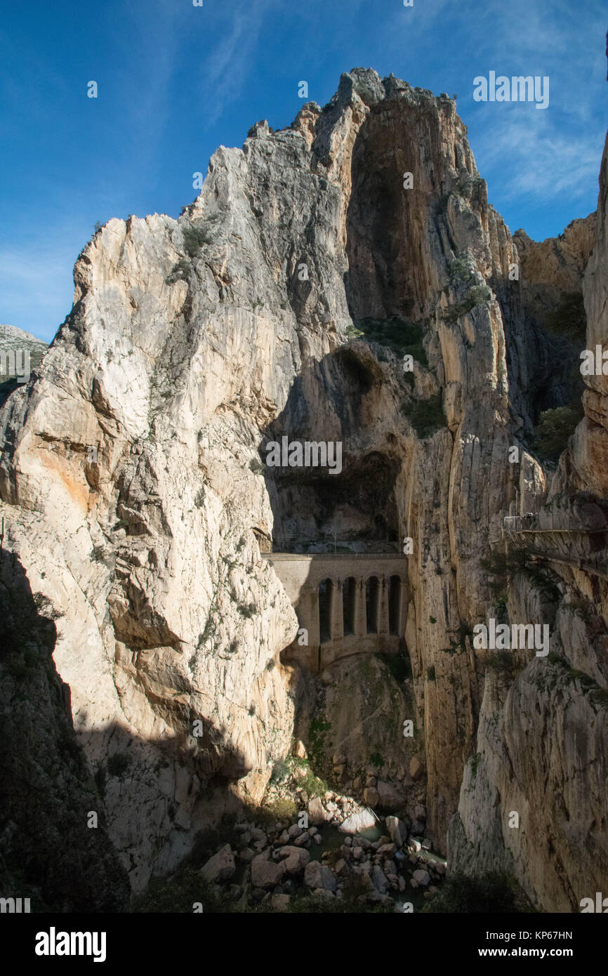 a view from the trek along El Camino Del Rey in Malaga, Spain Stock ...