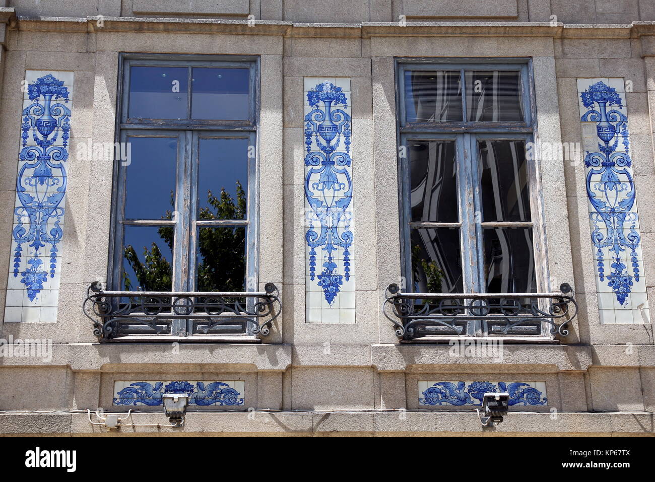 house facade with azulejos (wall tiles) in porto,portugal Stock Photo ...