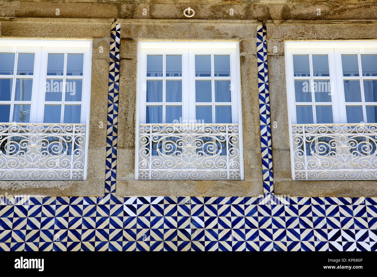 house facade with azulejos (wall tiles) in porto,portugal Stock Photo ...