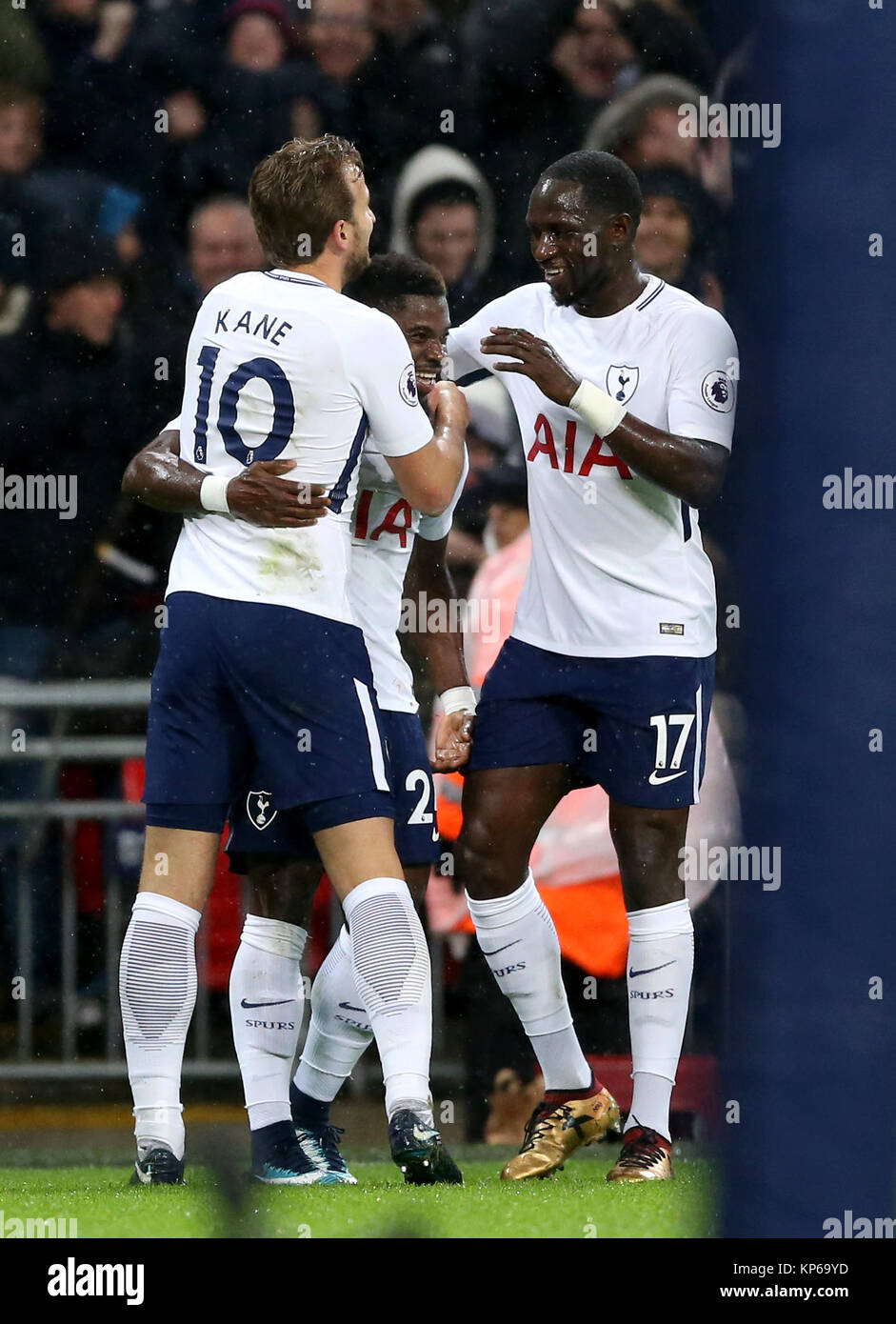 Tottenham Hotspur's Serge Aurier (centre) celebrates scoring his side's ...