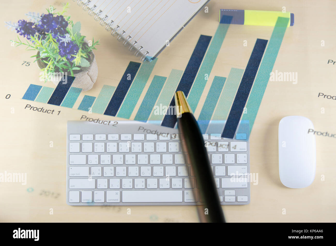 business concept Graphs and pen Stock Photo - Alamy