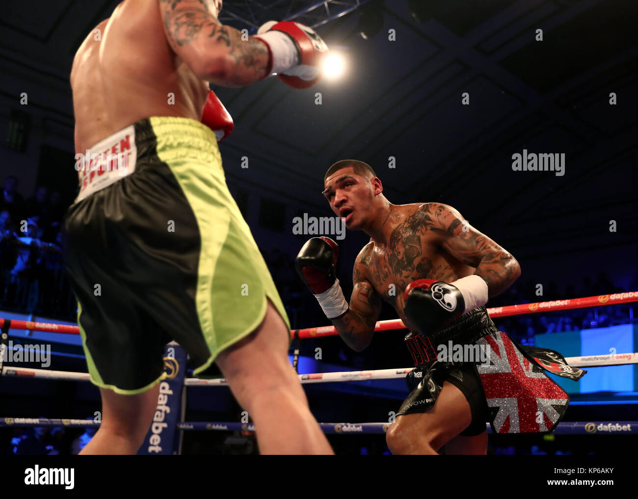 Conor Benn (right) and Cedrick Peynaud in the Welterweight contest at ...