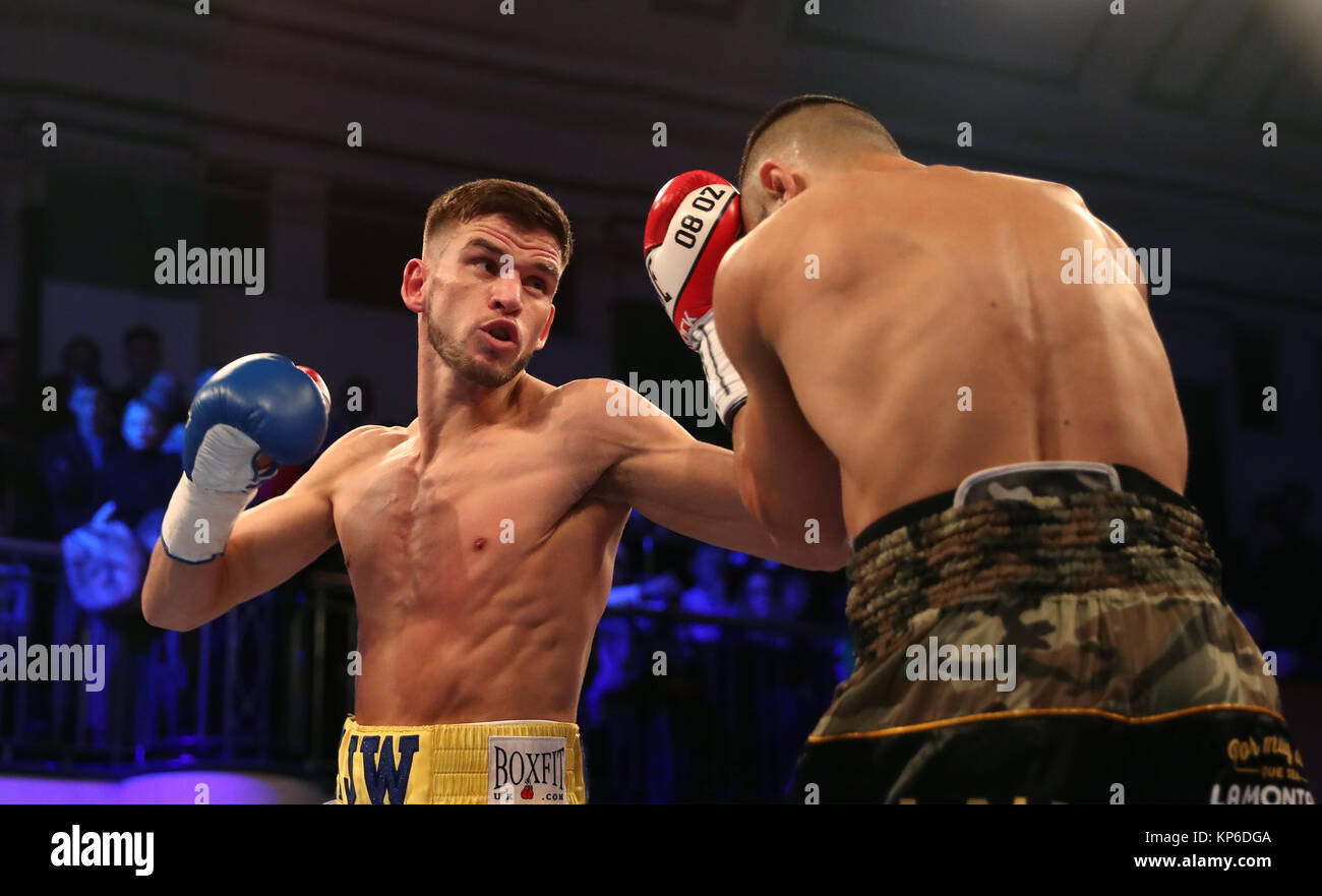 Martin J Ward (left) and Juli Giner in the EBU Super-Featherweight ...