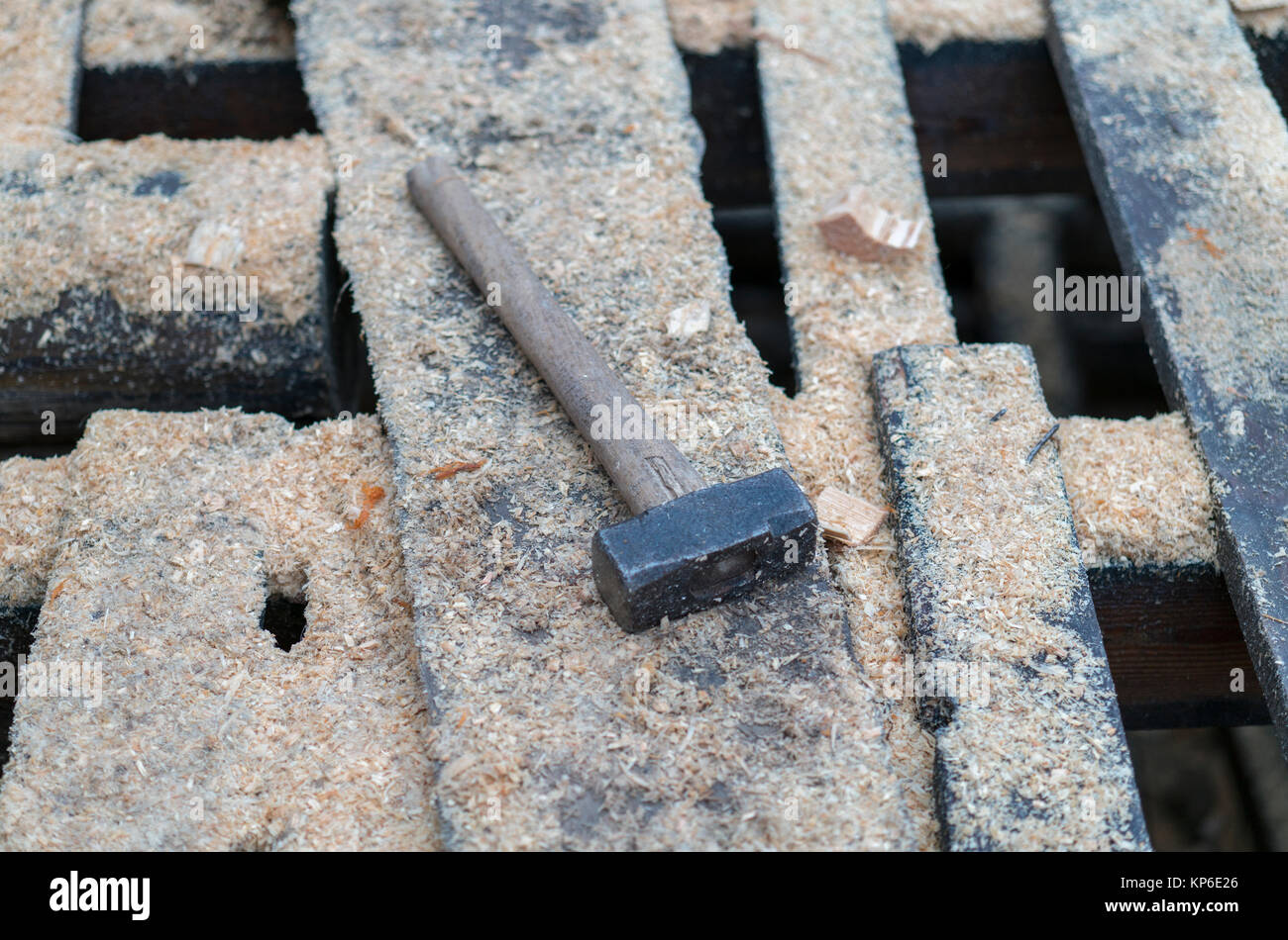 hammer on construction site Stock Photo - Alamy