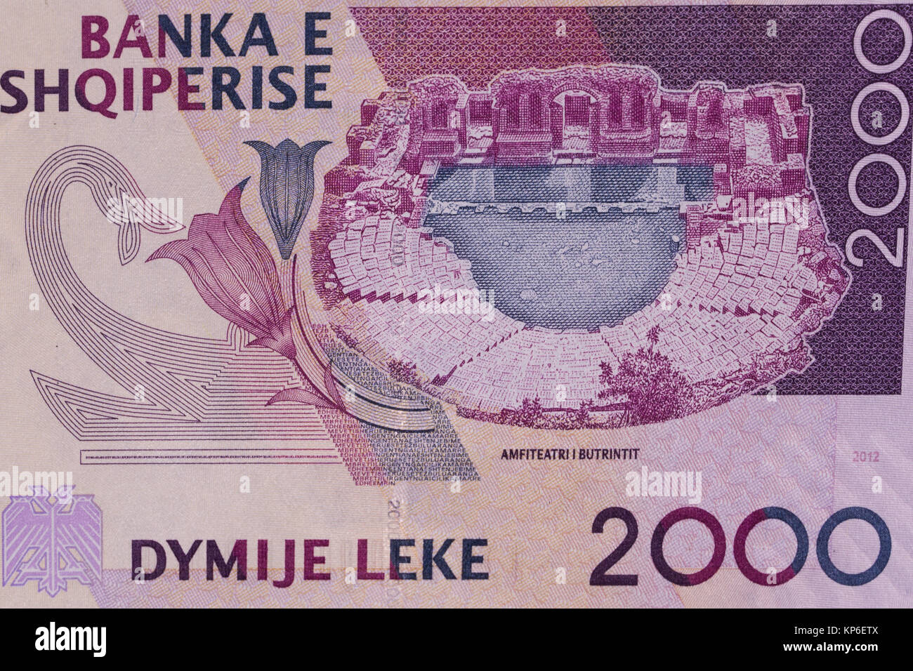 Reverse of Albanian currency Lek banknote of 2000 denomination ...