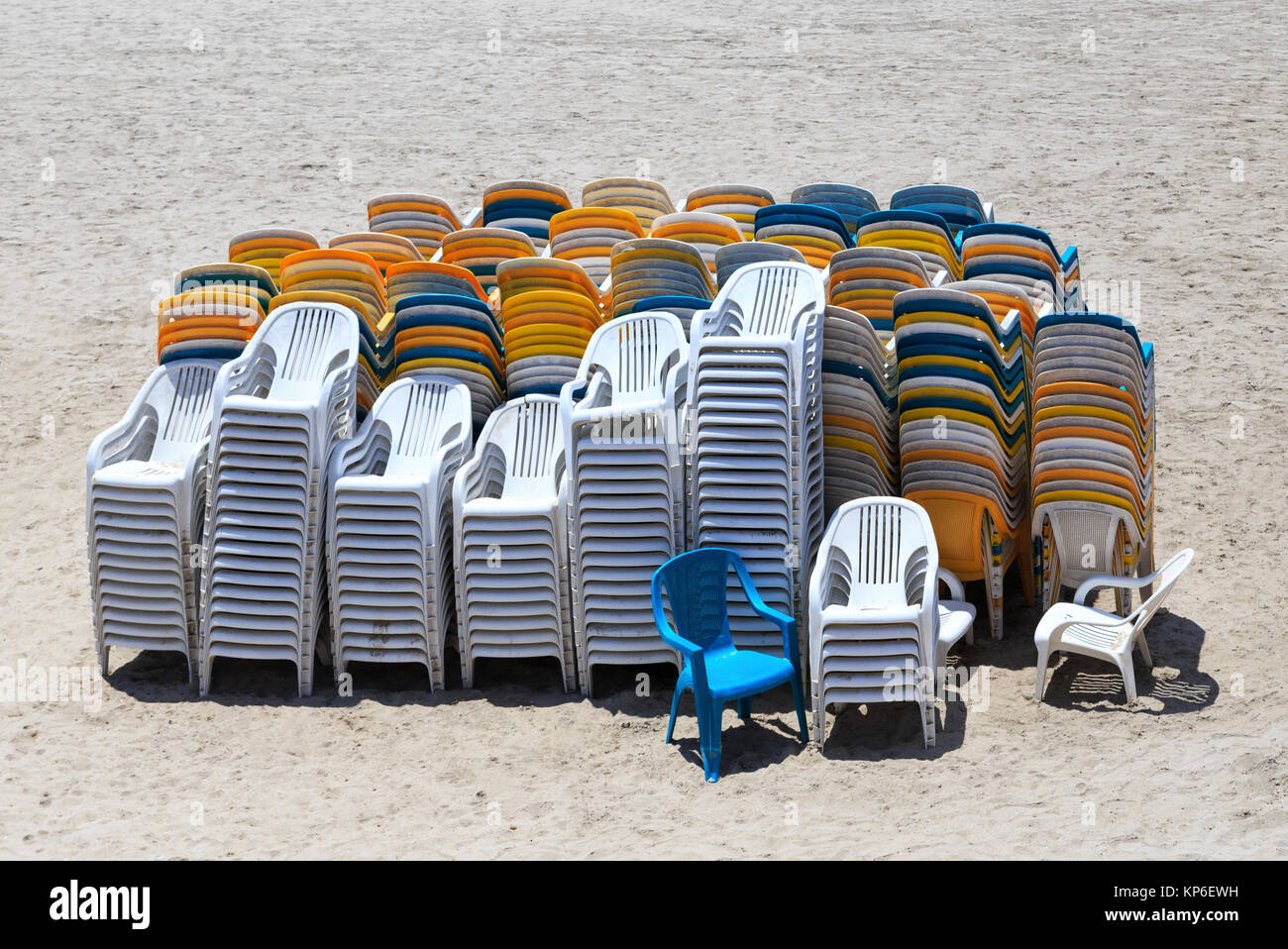 stack of plastic chair Stock Photo - Alamy