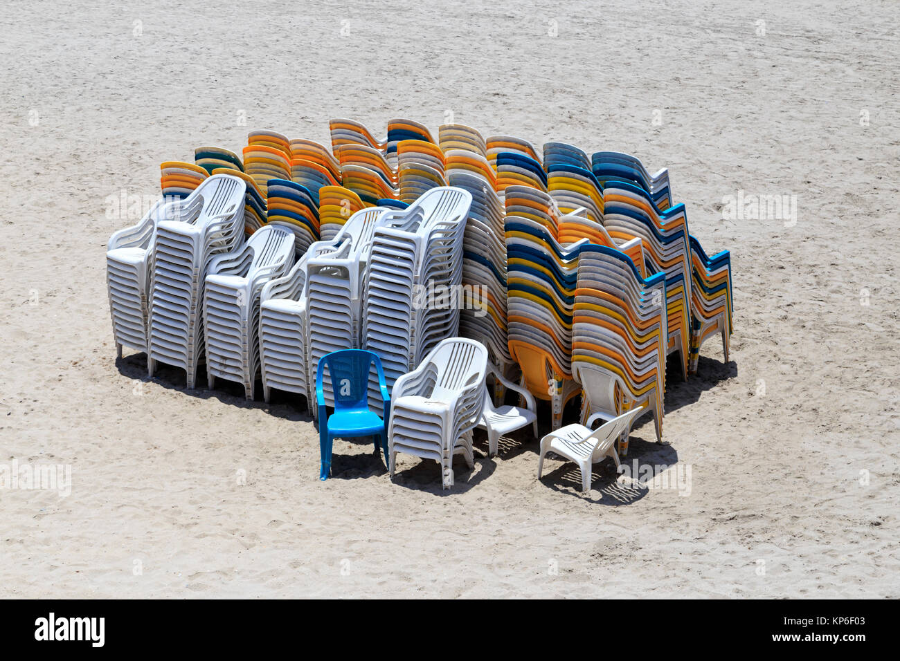 stack of plastic chair Stock Photo - Alamy