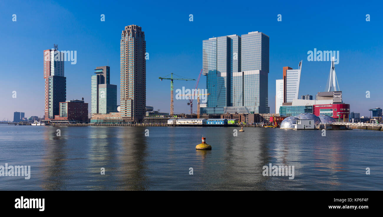 Rotterdam skyline during the day. Blue sky, landscape, nobody Stock ...