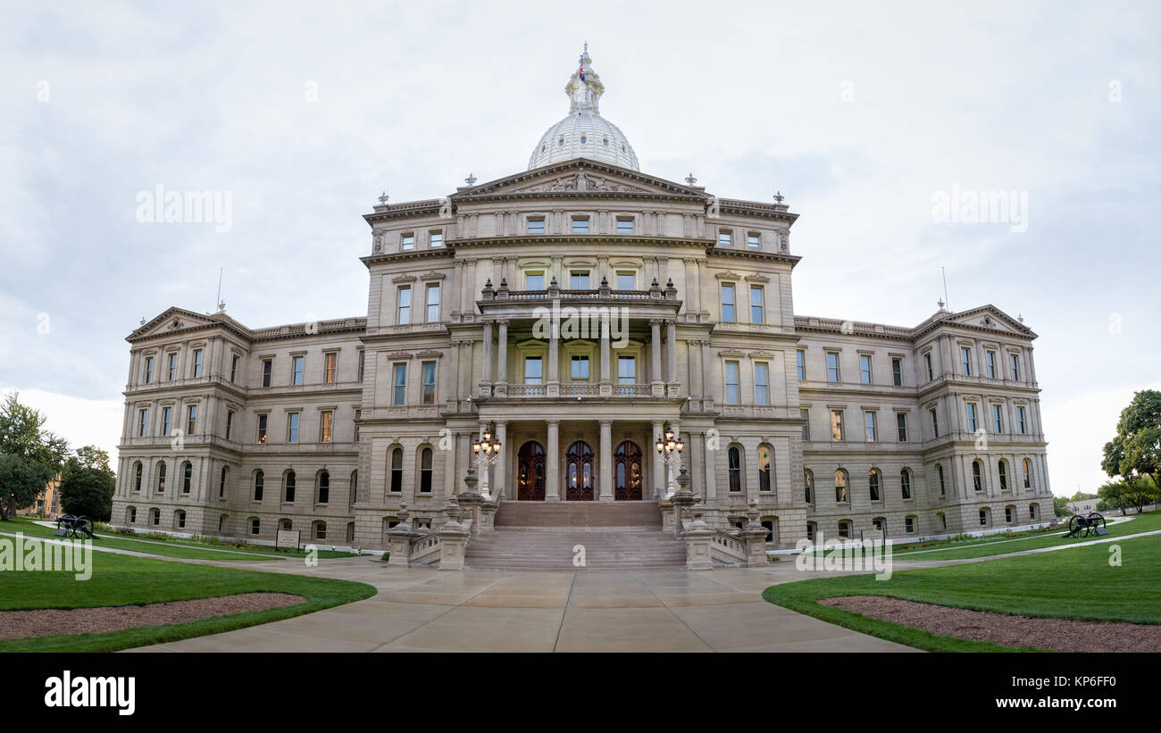 Lansing State Capitol Building in Michigan after a rainy day with the ...
