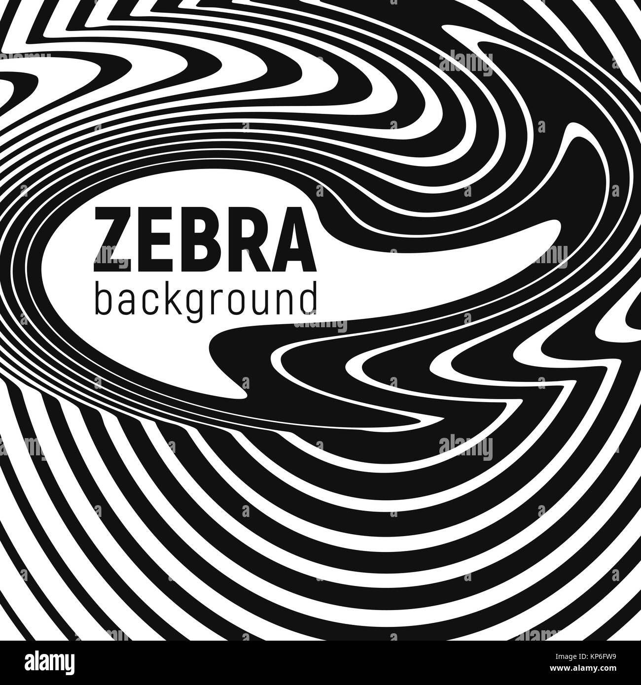 concentric distorted circles. black wavy lines vector background Stock ...