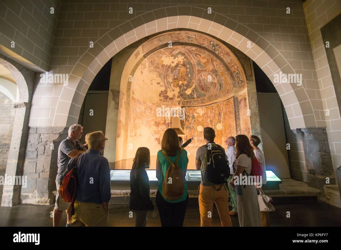 St Peters cathedral in Jaca Huesca Aragon Spain Indoor of church and ...