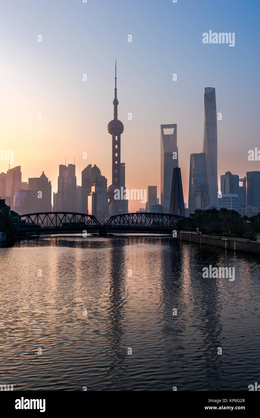 modern business buildings in financial district in city of China Stock ...