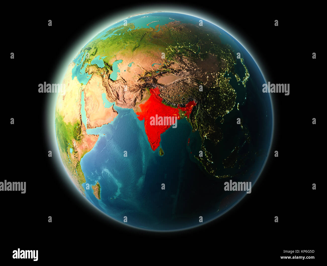 Satellite image of india at night hi-res stock photography and images ...