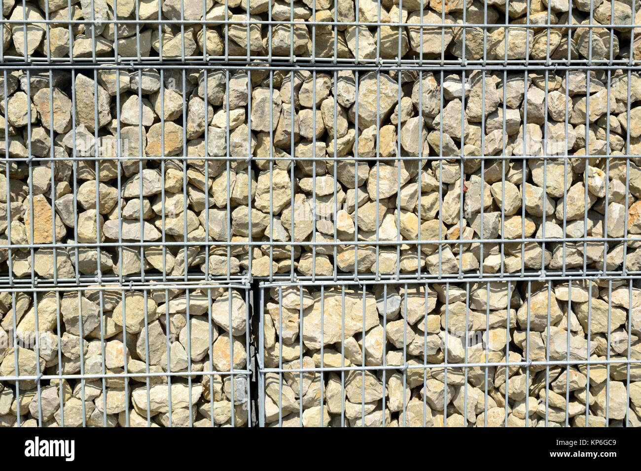 gabion filled with limestone Stock Photo - Alamy