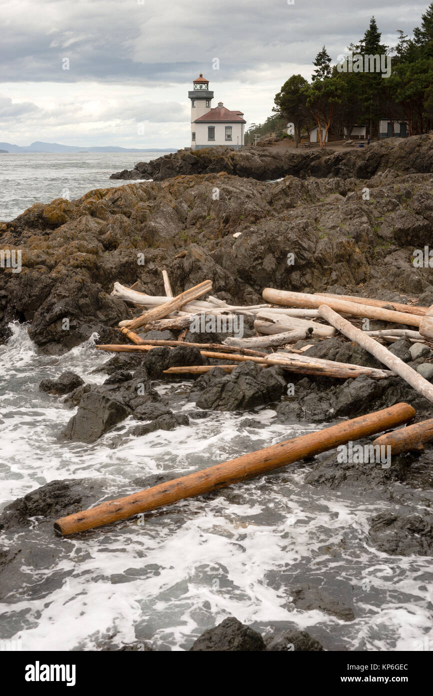 Lime Kiln Lighthouse Haro Strait Maritime Nautical Beacon Stock Photo ...