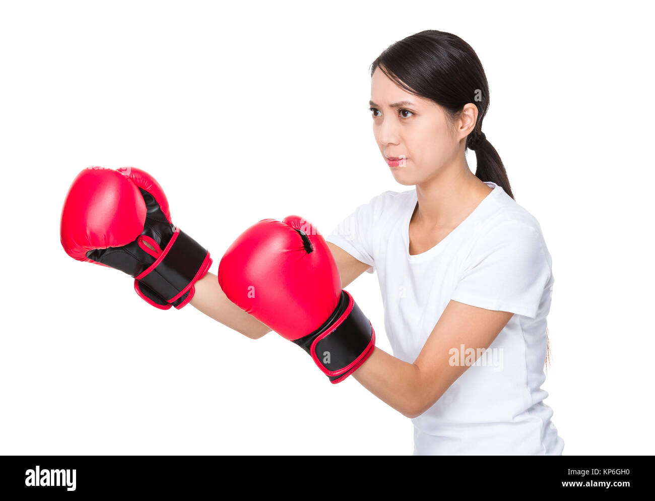 Woman ready to fight Stock Photo - Alamy