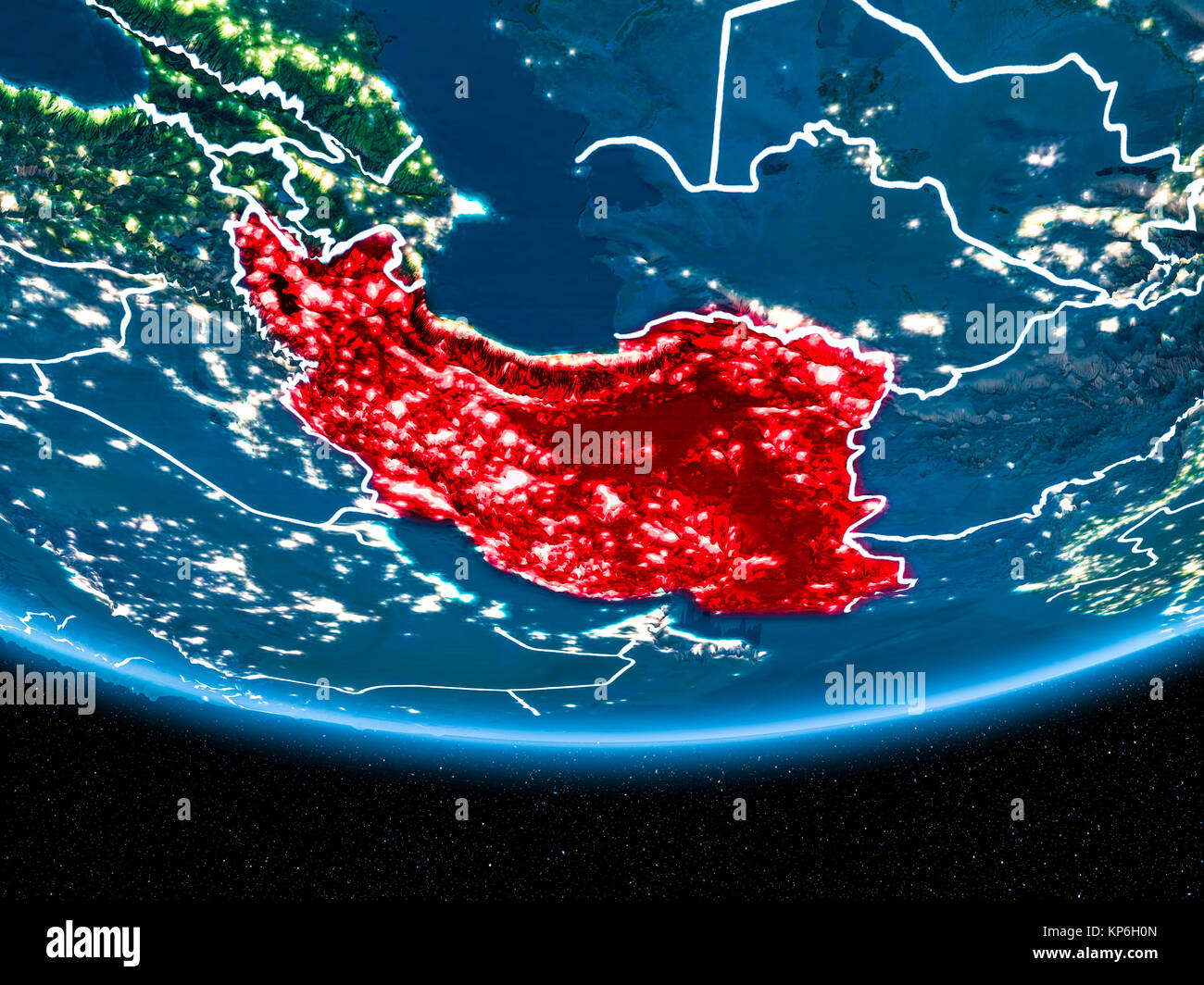 Iran map borders view from hi-res stock photography and images - Alamy